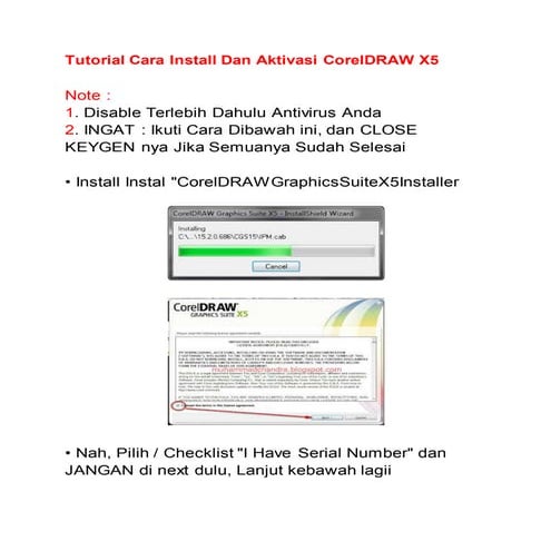 Tutorial cara install dan aktivasi corel x5 | DOCX