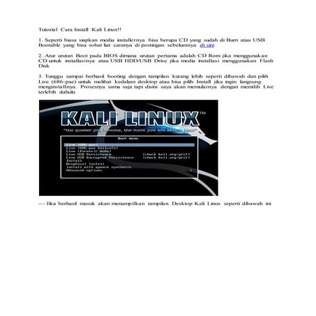 Tutorial cara install kali linux | PDF