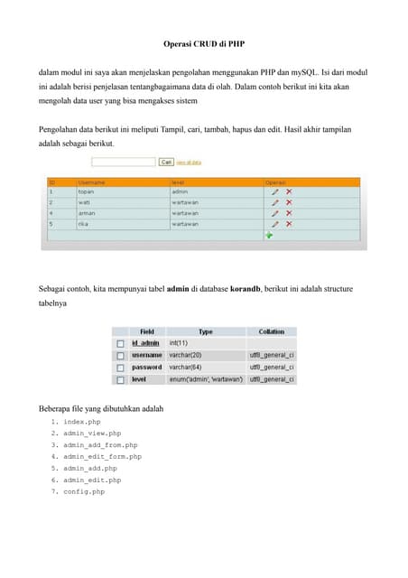 Tutorial crud PHP | PDF Tutorial crud PHP | PDF
