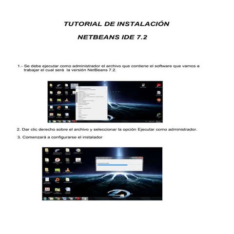 Tutorial de instalación de NetBeans 7.2 | DOCX