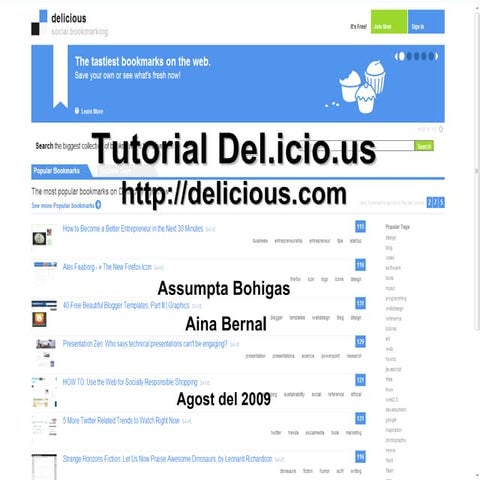 Tutorial Delicious | PPT