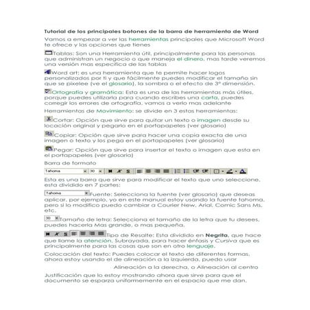 Tutorial de los principales botones de la barra de herramienta de word ...
