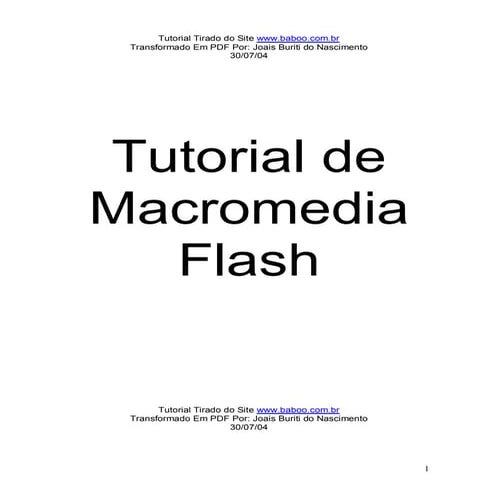 Tutorial de macromedia flash | PDF