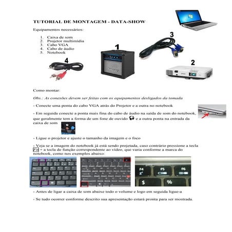 Tutorial de montagem de data show | PDF