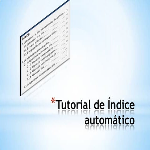 Cómo hacer, modificar y actualizar un índice automáticamente en Word ...