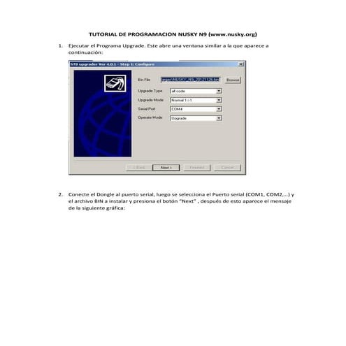 Tutorial de programacion nusky n9 | DOC
