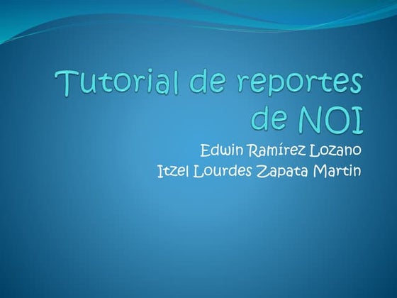 Reportes que se pueden generar en noi | PPT