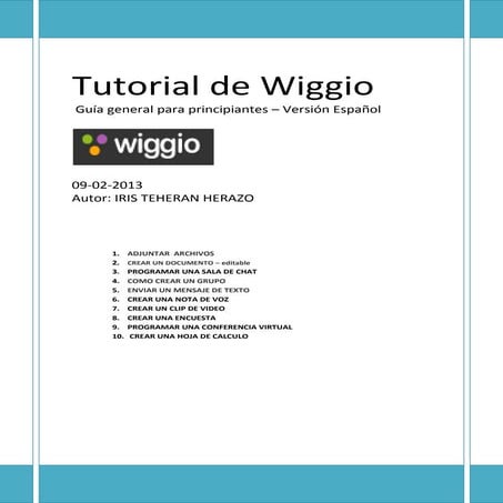Tutorial de wiggio | PDF