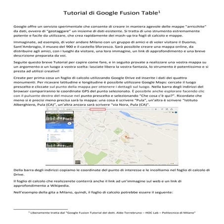 Tutorial di Google Fusion Tables | PDF | Computing | Technology & Computing