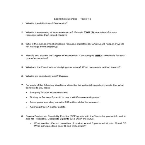 Tutorial econ exercise 1.0 | DOC