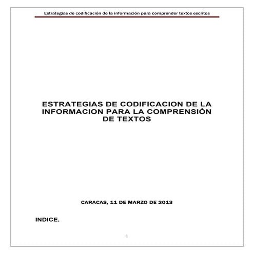 Tutorial sobre estrategias de codificacion para la comprensión de ...