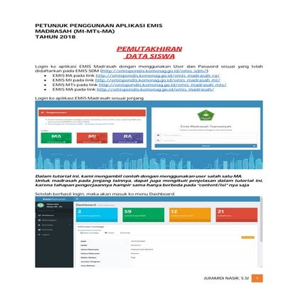 Tutorial emis siswa 2018 | PDF
