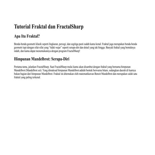 Tutorial fraktal dan fractal sharp | DOC