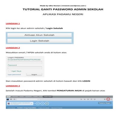 Tutorial ganti password admin sekolah | PDF