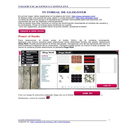 Tutorial Glogster | PDF