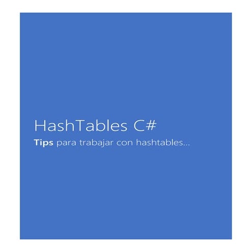 Tutorial hash tables 2.0 | PDF