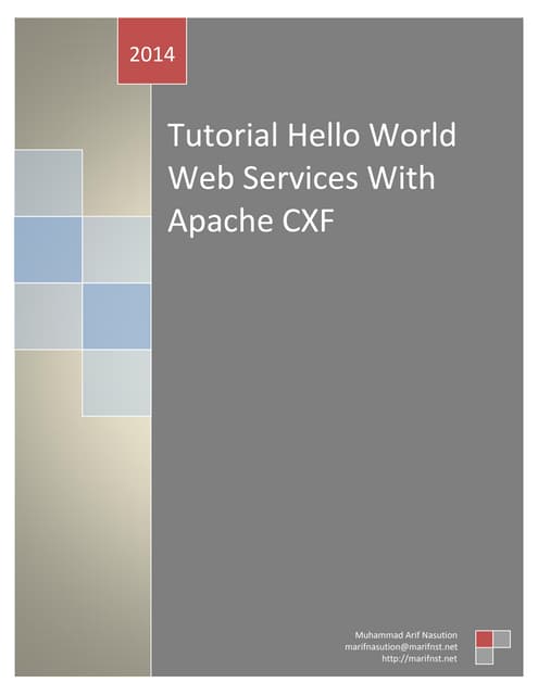 Tutorial Hello World Web Services With Apache Cxf Pdf