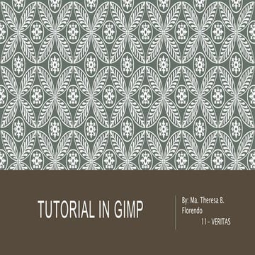 Tutorial in gimp | PPT