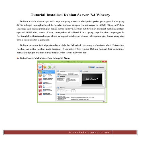Tutorial installasi debian server 7 | PDF