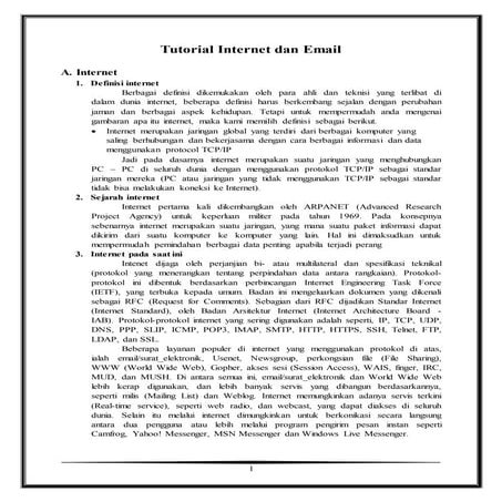 Tutorial internet dan emaiL | DOCX