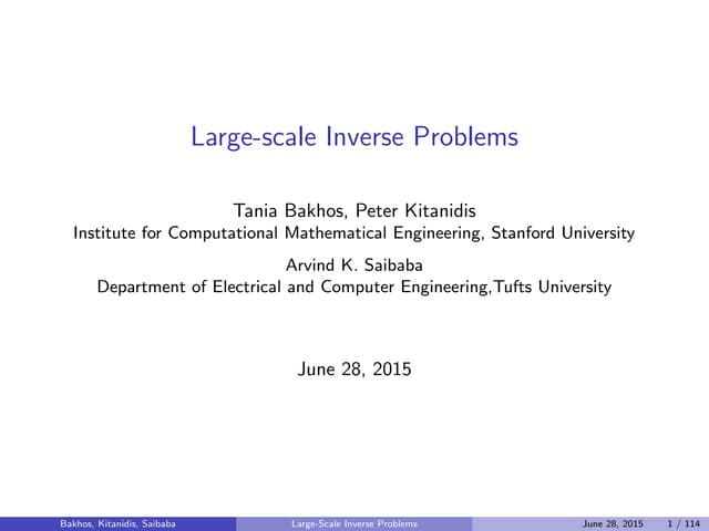 Large Scale Inverse Problems Ppt 7522