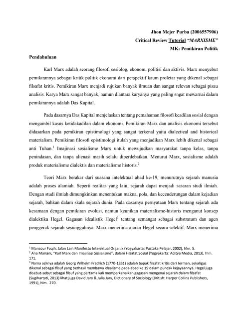 Analisis teori karl max dan max weber(2) | DOCX