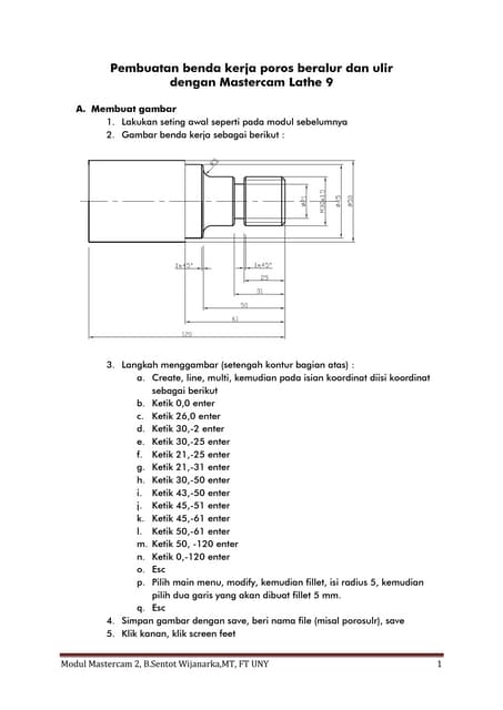 Belajar mastercam lathe x5 | PDF