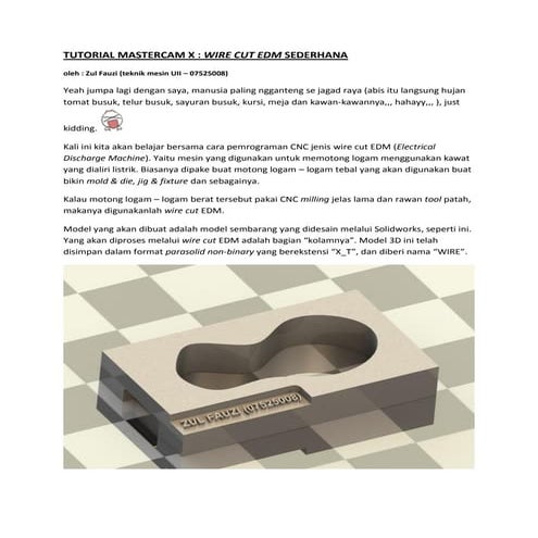 Tutorial mastercam x wire | PDF
