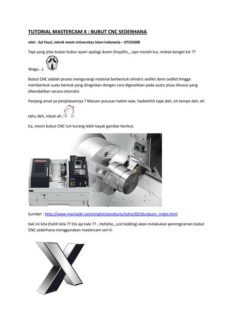 Belajar mastercam lathe x5 | PDF