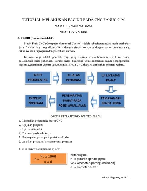 Modul Praktikum Pada Mesin CNC TU 3A 2020 | PDF
