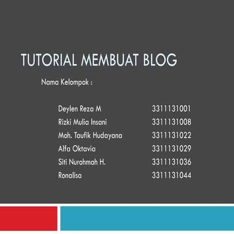 Tutorial membuat blog | PPT