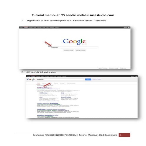 Tutorial membuat os sendiri melalui susestudio | PDF