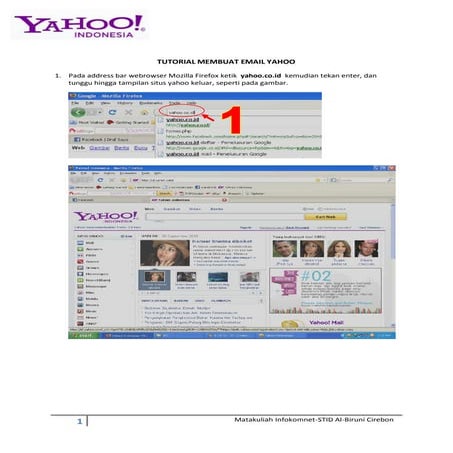 Tutorial membuat yahoo mail stid al-biruni cirebon | PDF