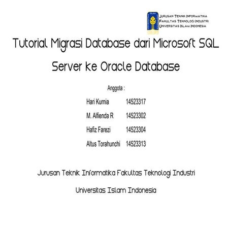 Tutorial Migrasi Database Dari Microsoft Sql Server Ke Oracle Database Ppt 8703