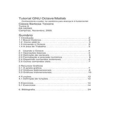 Tutorial Octave Matlab | PDF