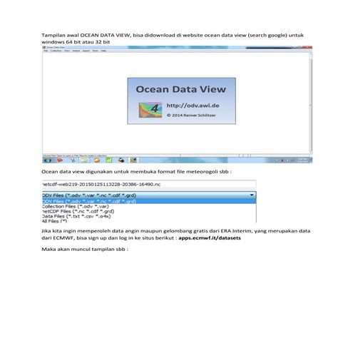Tutorial Ocean Data View dan Panoply | PDF