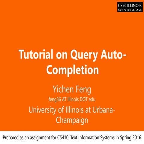 Tutorial on query auto-completion | PPTX