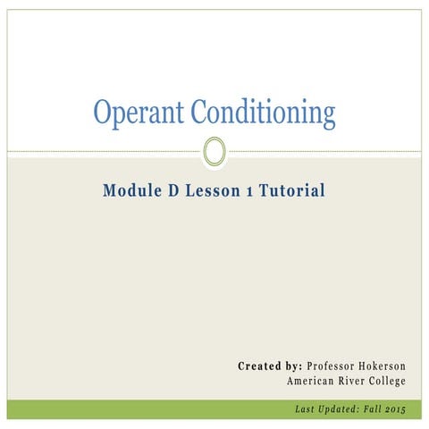 Operant Conditioning Tutorial | PPTX