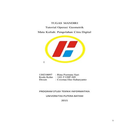 Tutorial operasi geometrik menggunakan octave | DOCX