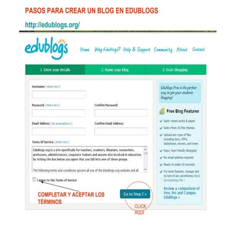 Tutorial para blog edublogs | PPT