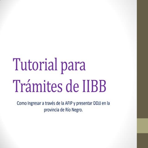 Tutorial para trámites de iibb | PPT