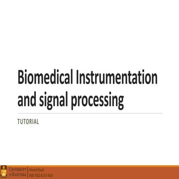 Biomedical Instrumentation and signal processing | PPT