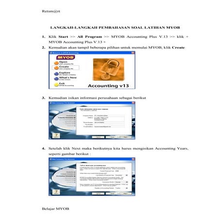 Tutorial program myob accounting | PDF