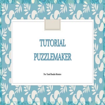 Tutorial puzzlemaker | PPTX