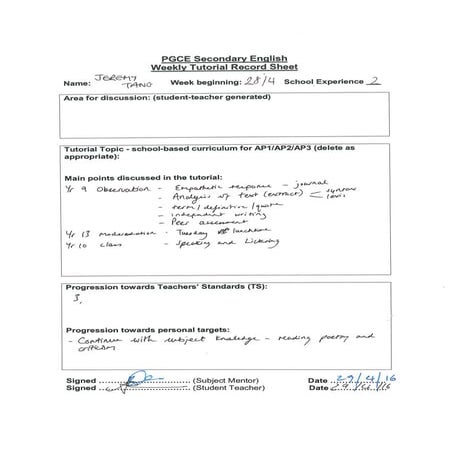 Tutorial record - 28.4.2016