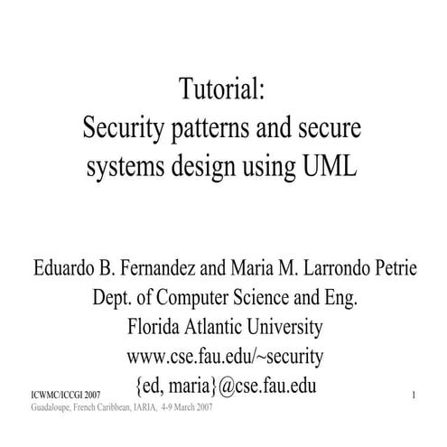 Tutorial security patterns | PDF