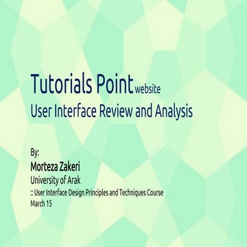 Tutorialspoint UI Analysis | PPT