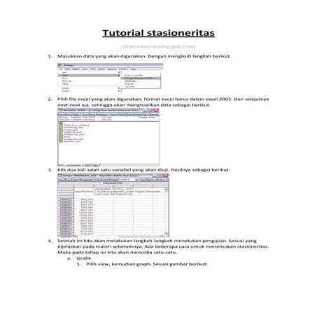 Tutorial stasioneritas ts | PDF