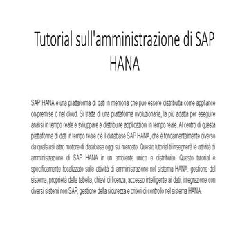 Corso sap hana | PPT