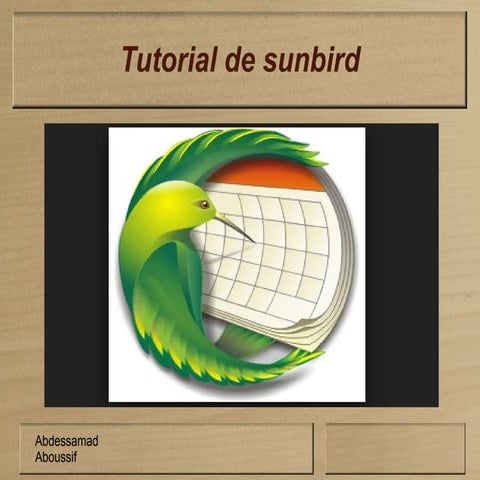 Tutorial sunbird | PPT